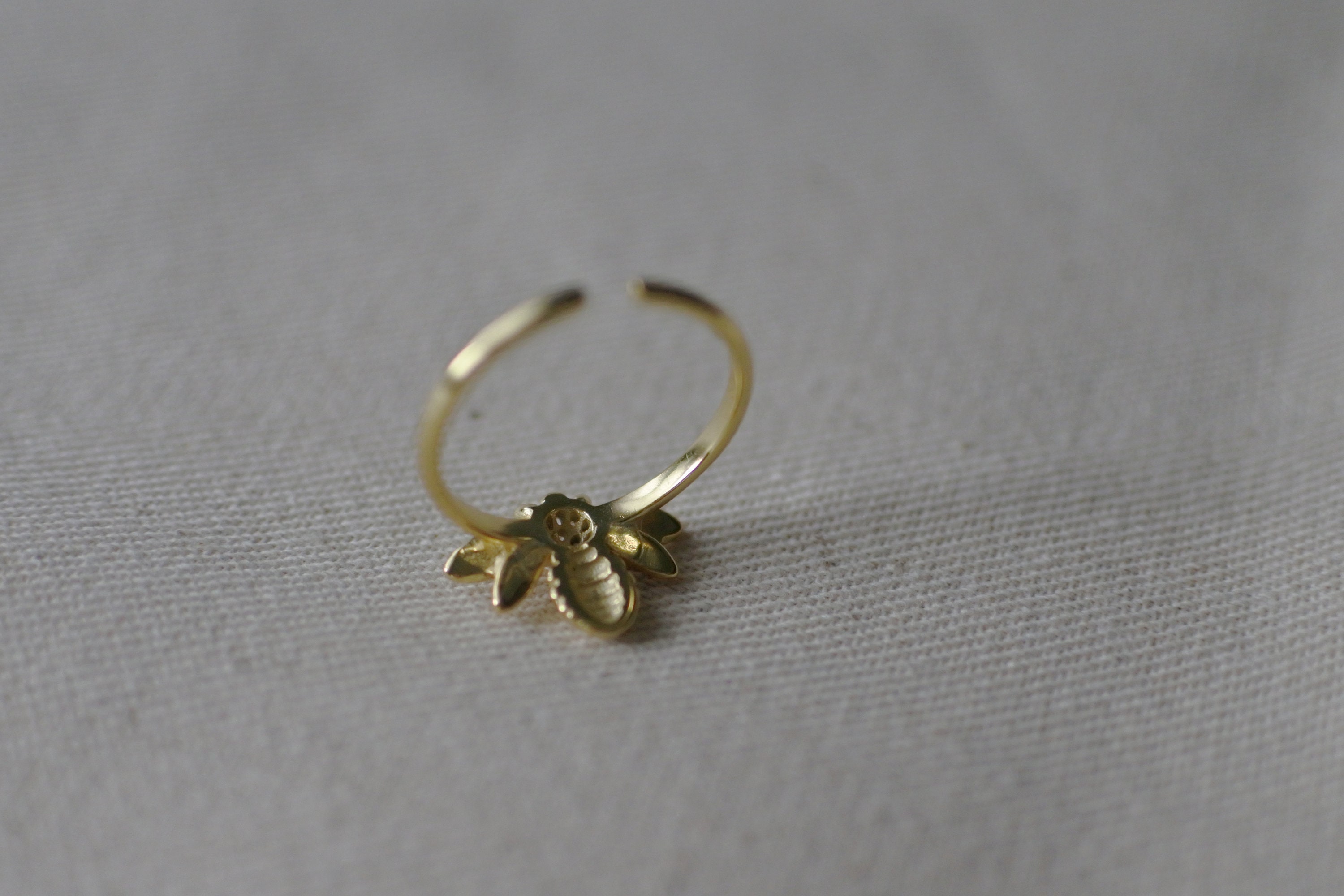 Sterling Silver Bee Ring, Stacking Ring, Gold Bee Ring, Layered Ring ...