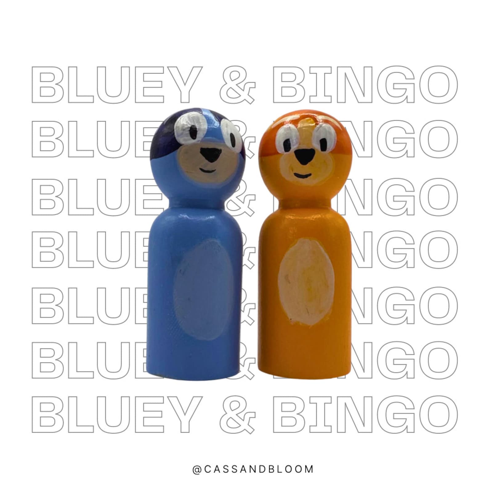 Bluey Peg Doll Set 2 Pieces - Etsy