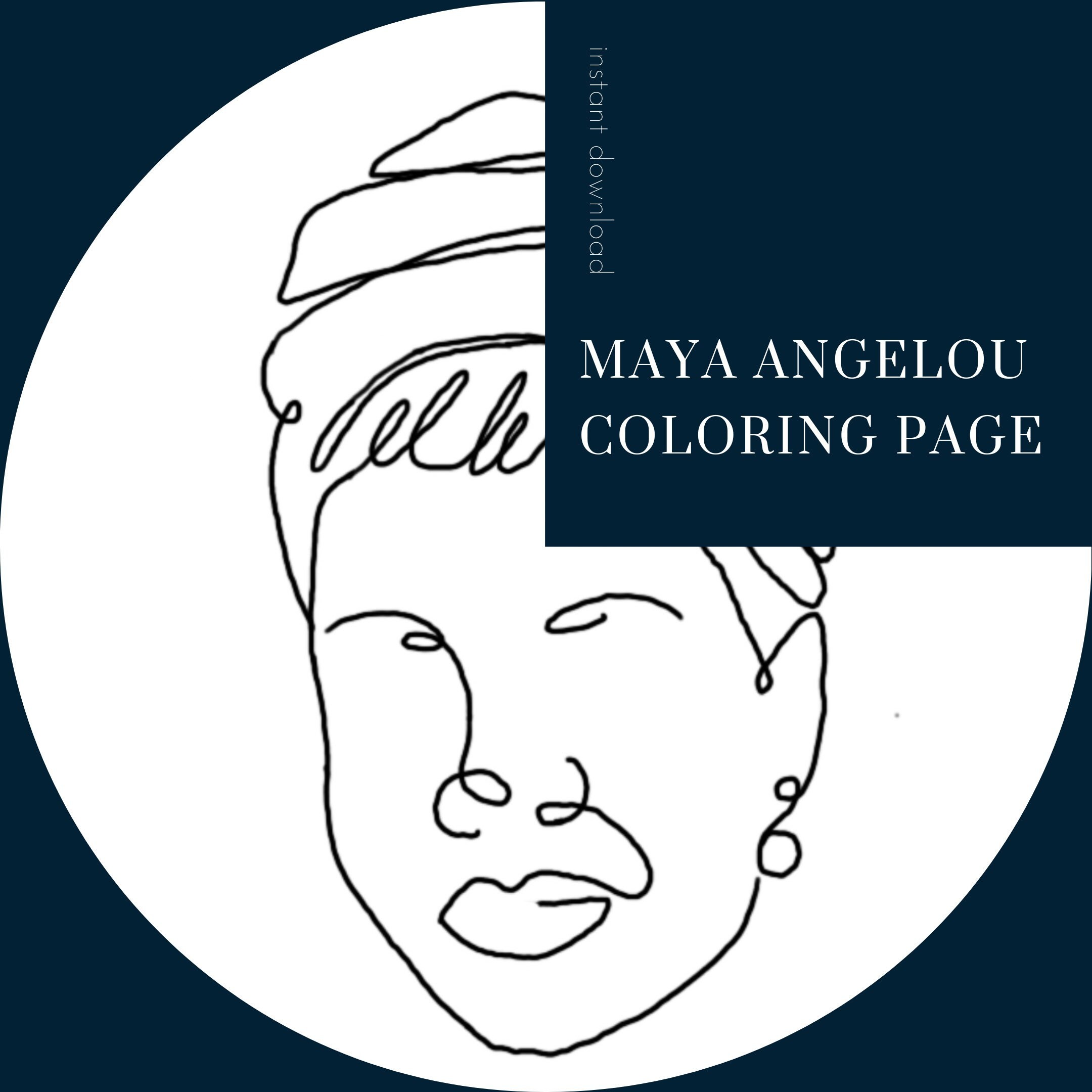 Maya Angelou Coloring Page Homeschool & Teacher Tools - Etsy UK