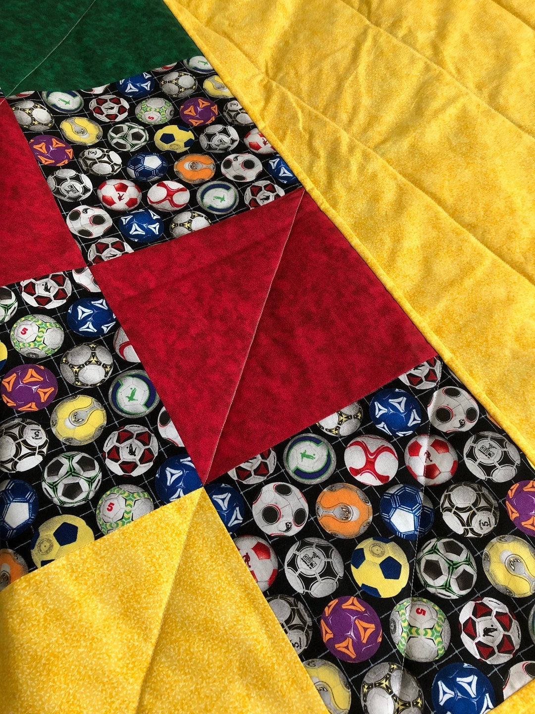 Soccer Lap Quilt, Soccer Balls Couch Blanket, Soft Cozy Cotton - Etsy
