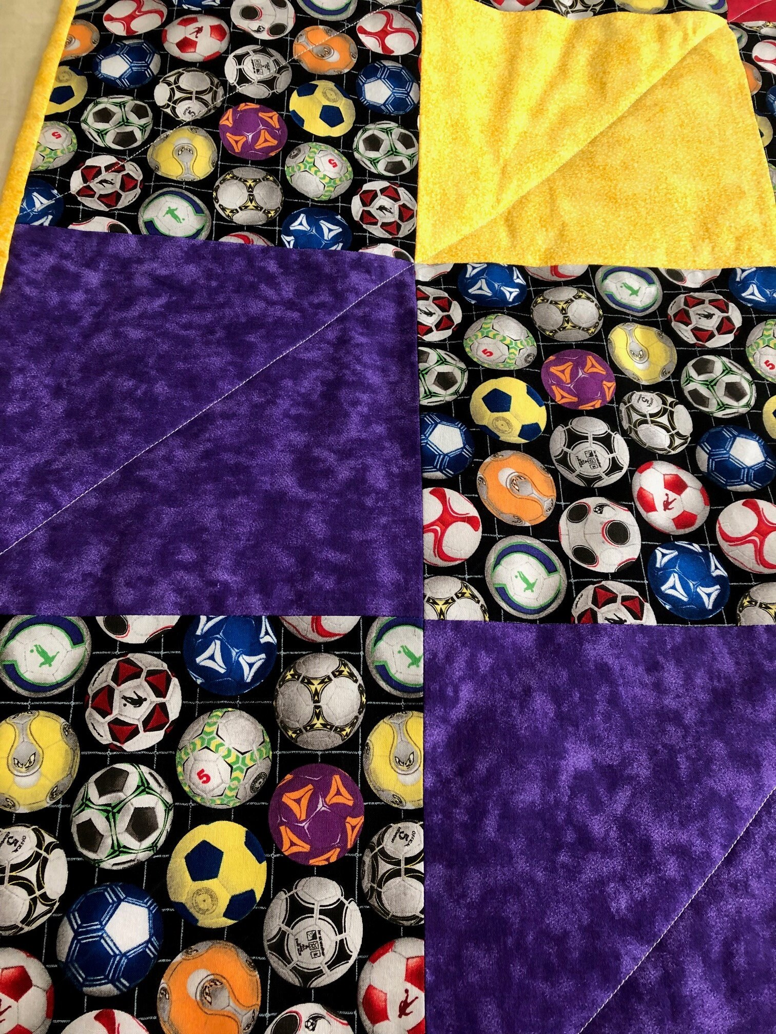 Soccer Lap Quilt Soccer Balls Couch Blanket Soft Cozy Cotton - Etsy