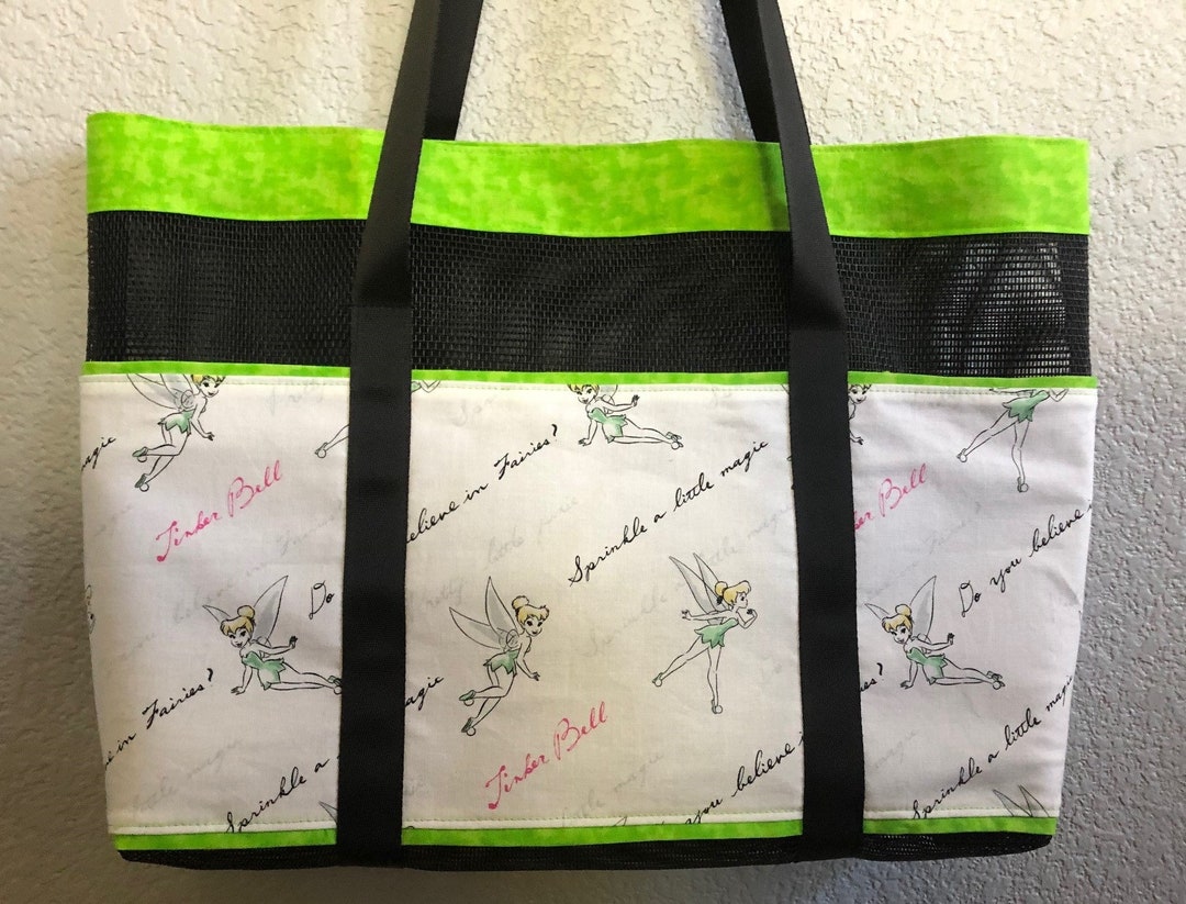 Tinkerbell Tote Bag With Pockets, Drink Holder and Magnetic Closure ...