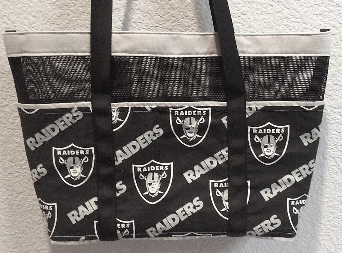 Raiders Tote Bag With Pockets Drink Holder and Magnetic - Etsy