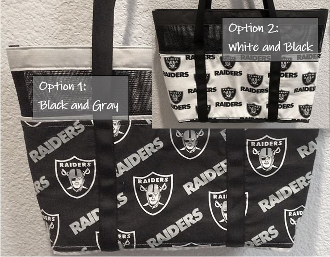 Raiders Tote Bag With Pockets, Drink Holder and Magnetic Closure ...