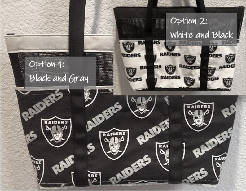 Raiders Tote Bag With Pockets Drink Holder and Magnetic - Etsy