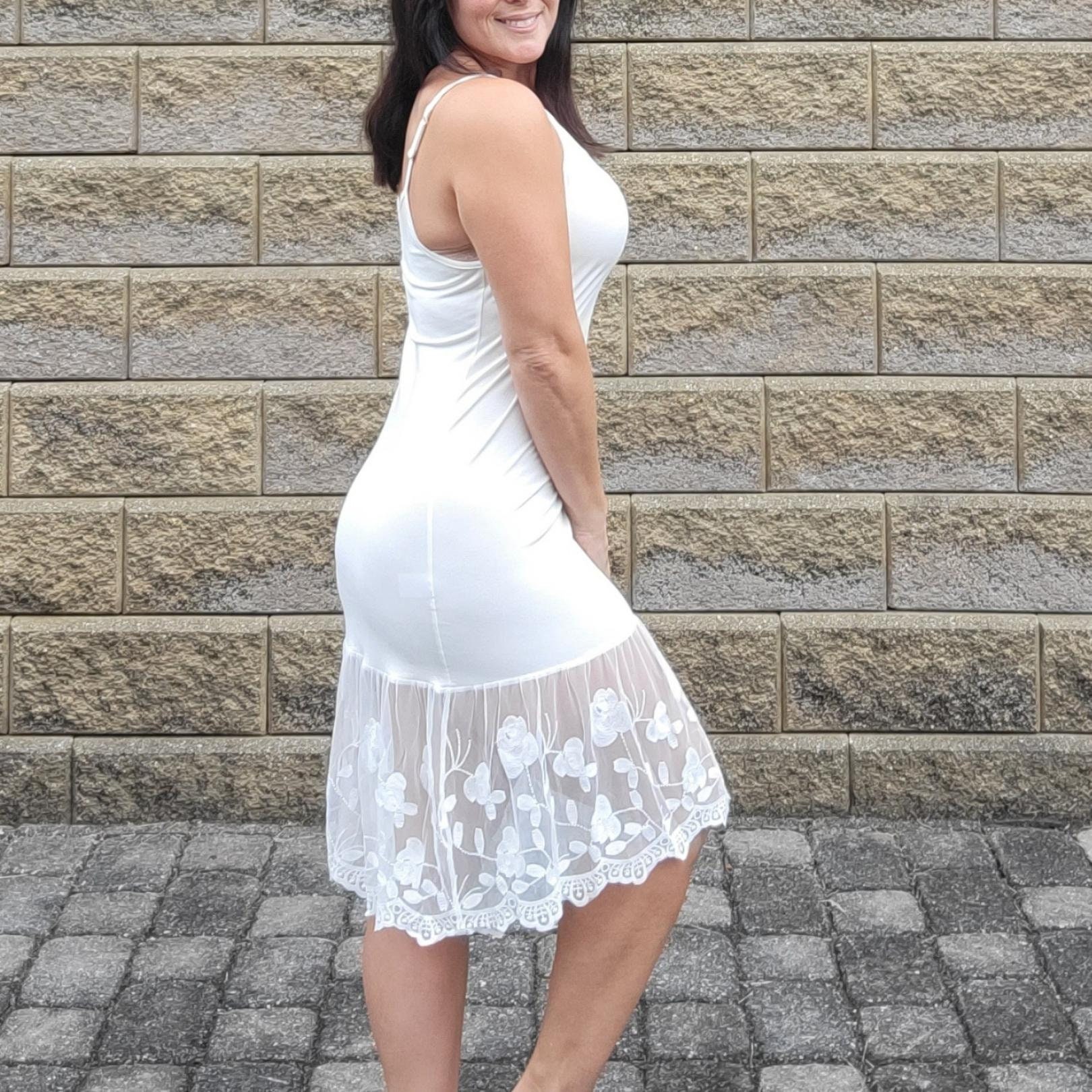 Taupe Beige Stop and Smell the Roses Dress Extender Slip Extender Dress ...