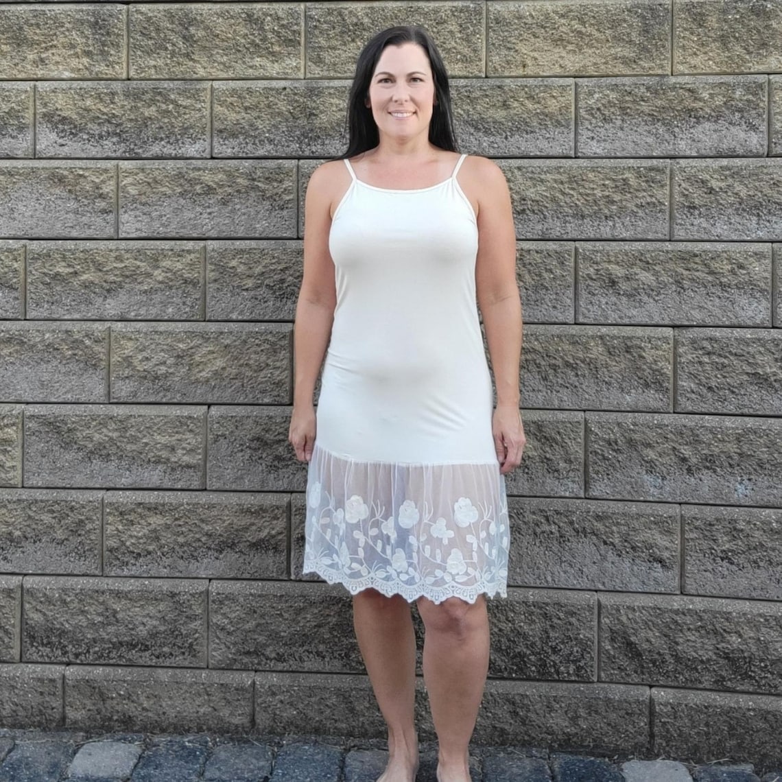 Taupe Beige Stop and Smell the Roses Dress Extender Slip Extender Dress ...