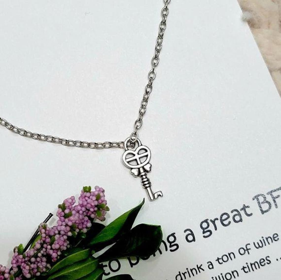Funny Best Friend Necklace Gift Idea Silver Key Necklace the Key to ...
