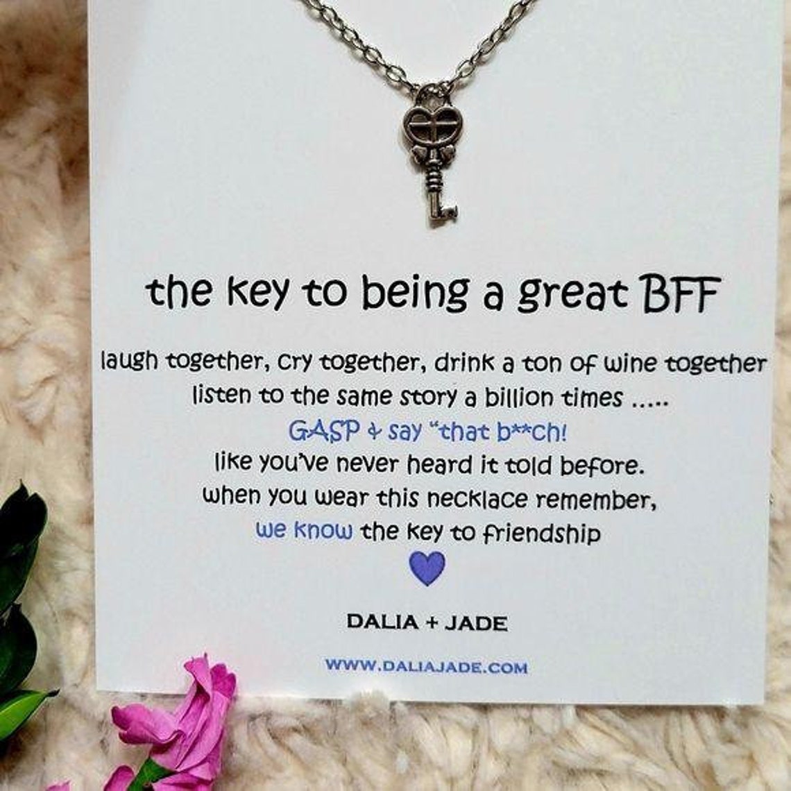 Funny Best Friend Necklace Gift Idea Silver Key Necklace the Key to ...