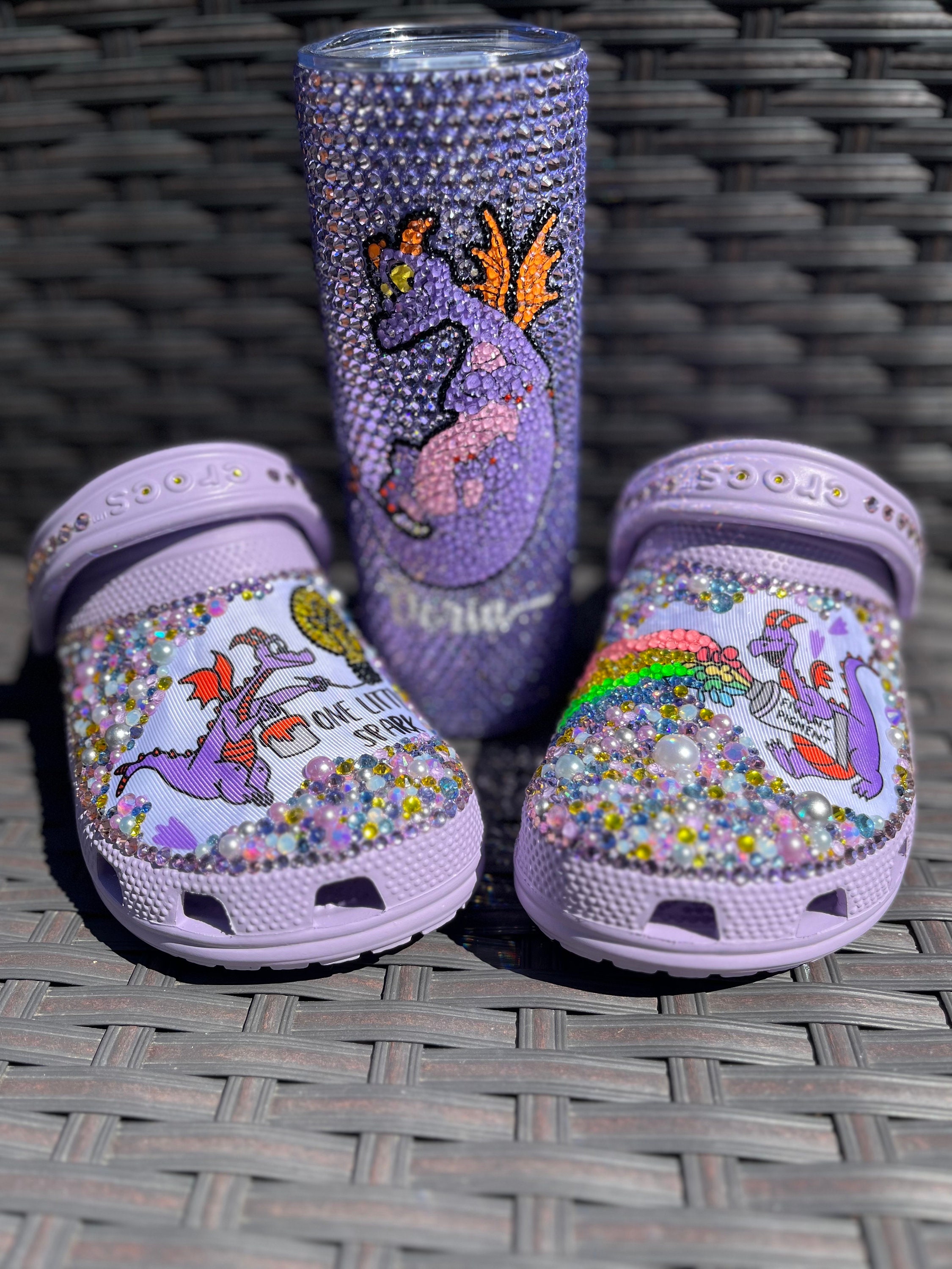 Custom Crocs and Complimenting Full Bling Tumbler Summer Birthday Gift ...