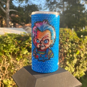 Neon Chucky or Michael Myers Bling Tumbler - Etsy
