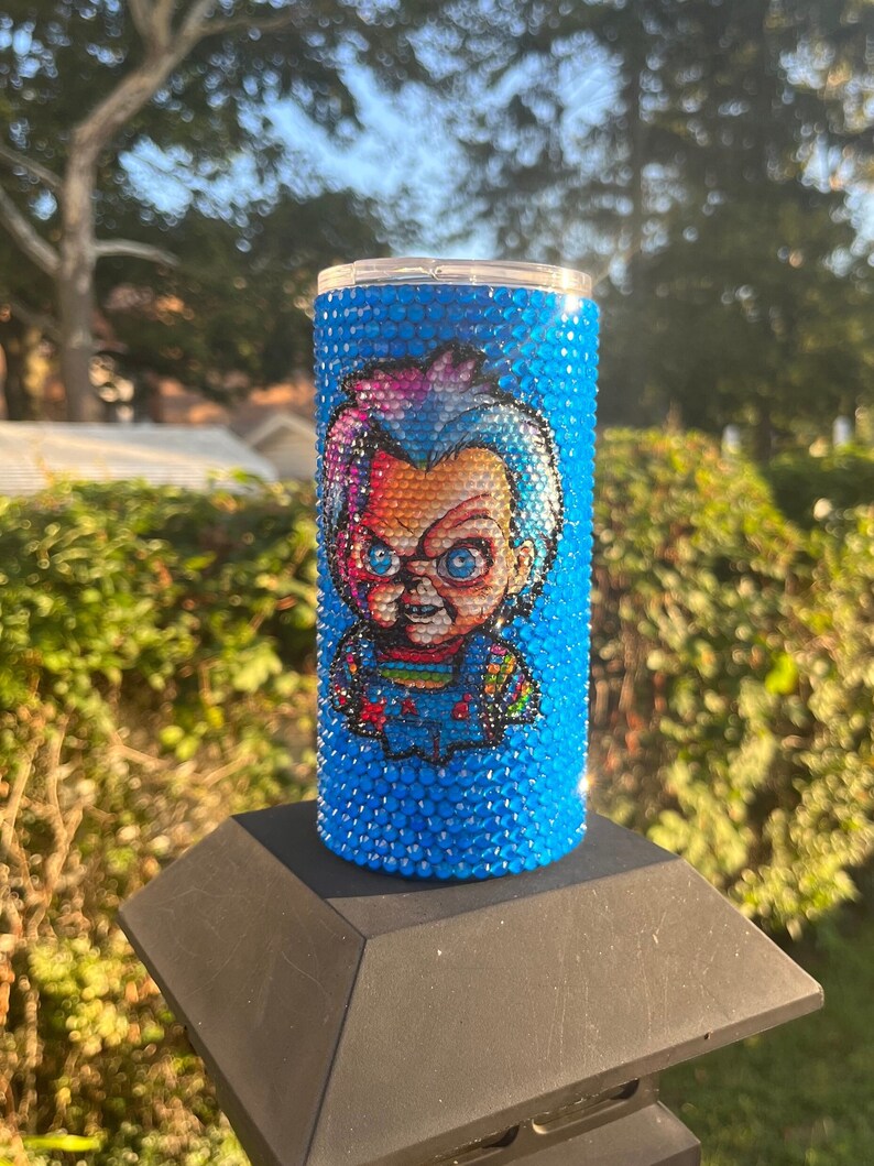 Neon Chucky or Michael Myers Bling Tumbler - Etsy