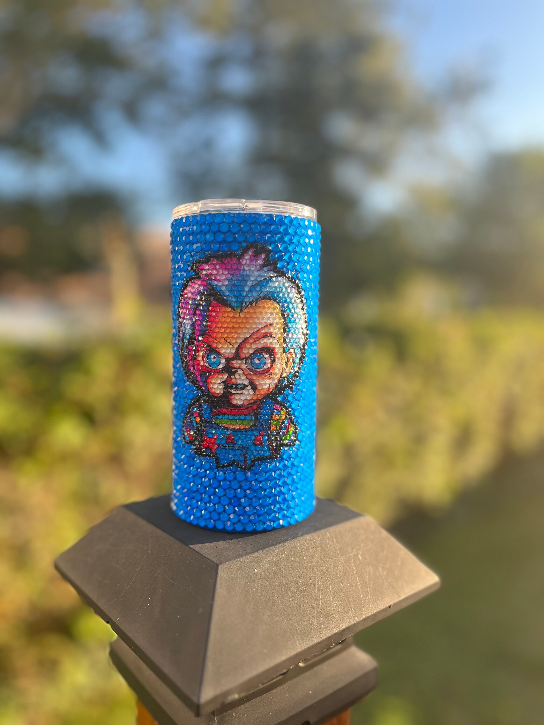 Neon Chucky or Michael Myers Bling Tumbler - Etsy