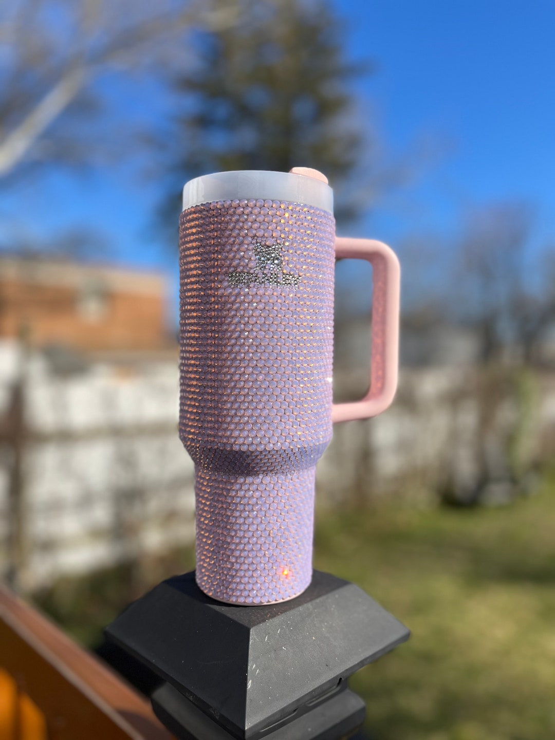 Full Bling 40 Oz Lt Rose Opal Bling Authentic Stanley Tumbler Bloom ...