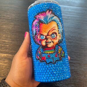 Neon Chucky or Michael Myers Bling Tumbler - Etsy