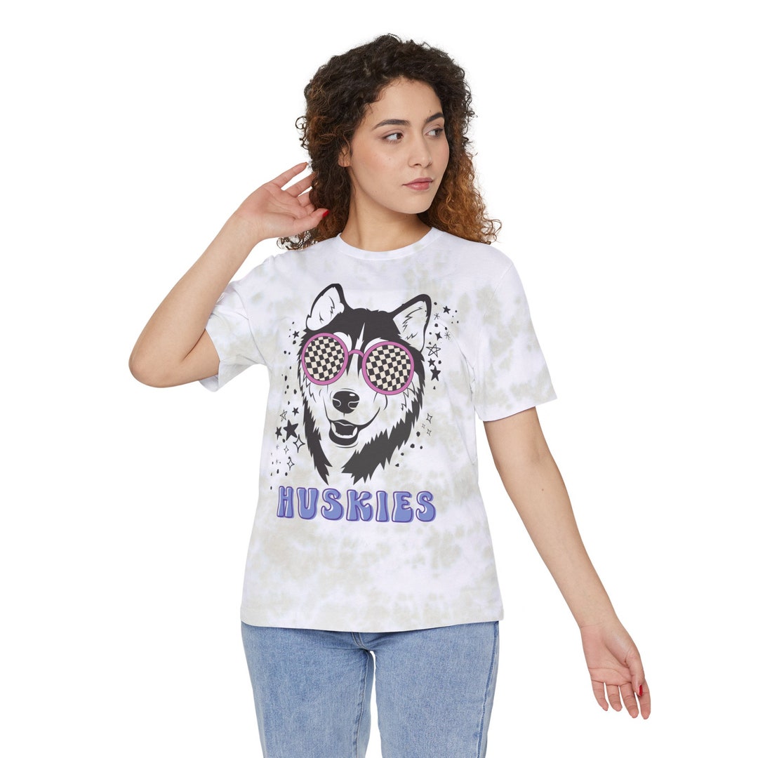 Funky Huskies School Spirit Mascot Teacher Tie-dyed T-shirtcustom Team ...