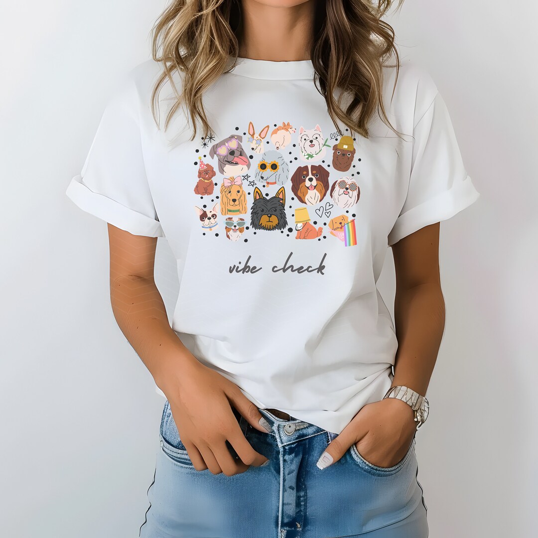 Vibe Check Funny Gen-z Slang Cute Dog Adult T-shirt - Etsy