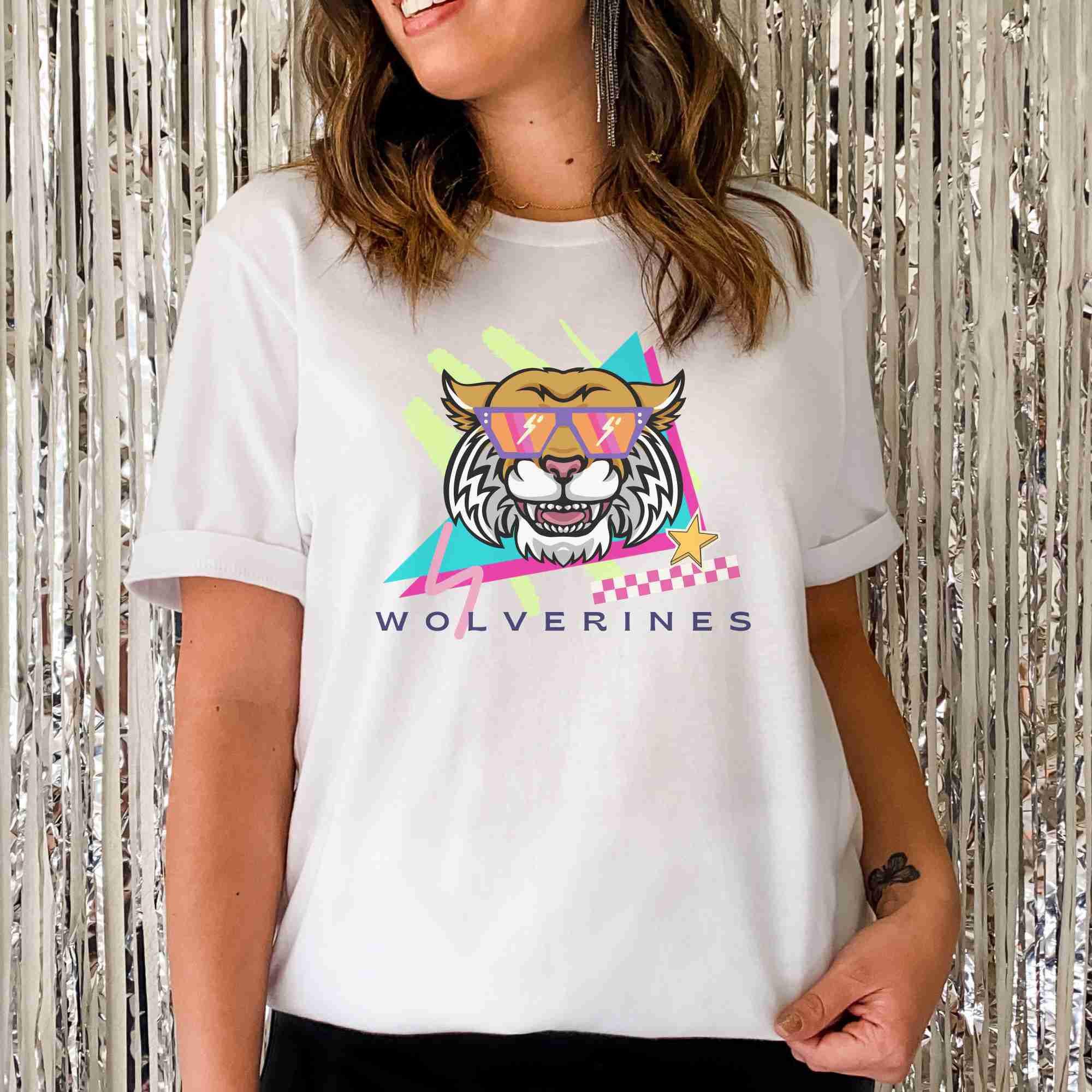 Retro Wolverines 1990s School Mascot Teacher Shirt School Spirit Shirt ...