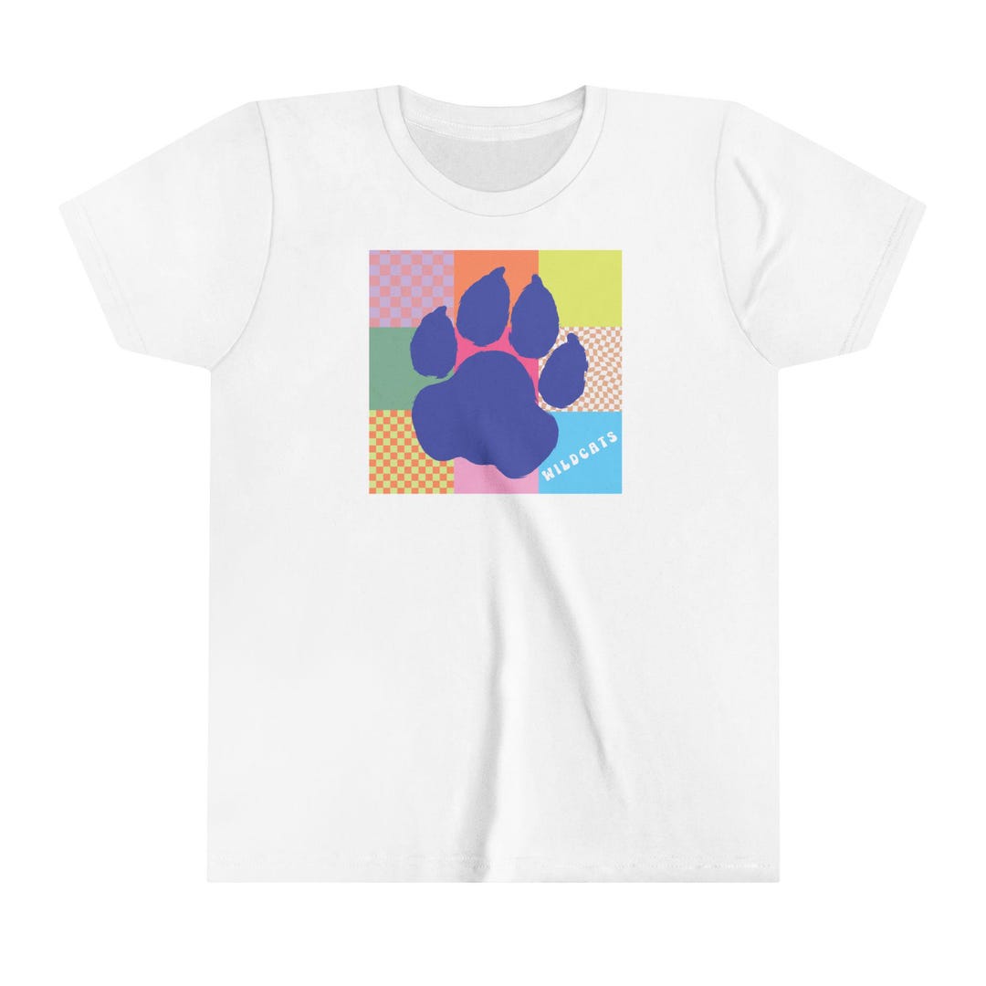Youth Custom Checkered Paw School Mascot School Spirit Shirt - Etsy