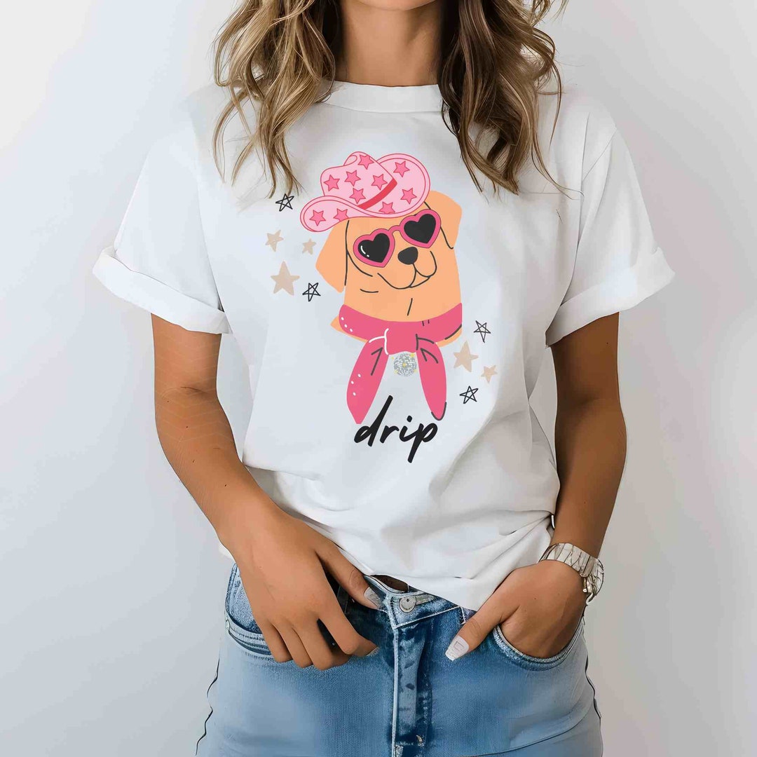 Drip Funny Gen-z Slang Cute Dog Adult T-shirt - Etsy
