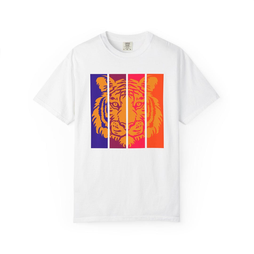 Purple Tiger Block Mascot Teacher Tshirt - Etsy