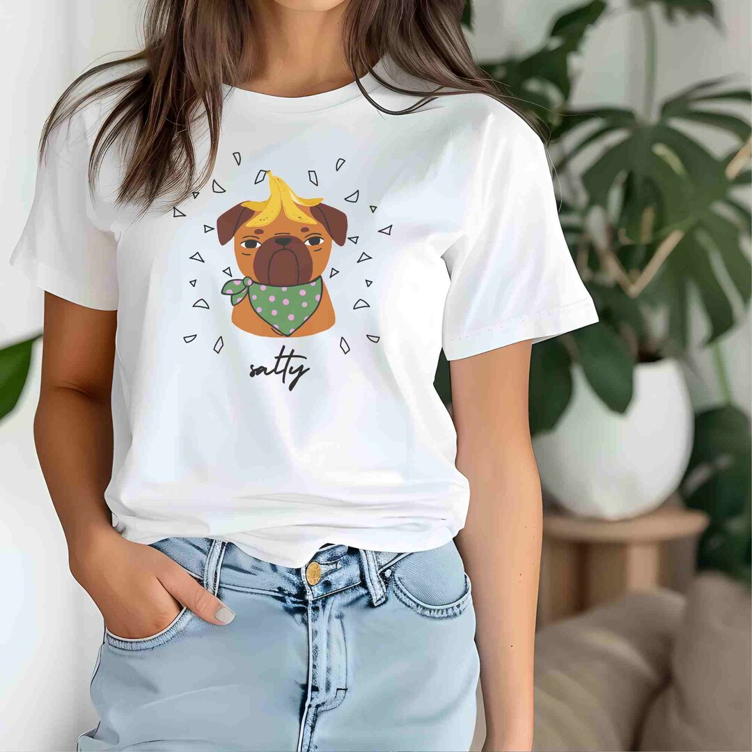 Salty Funny Gen-z Slang Cute Dog Adult T-shirt - Etsy