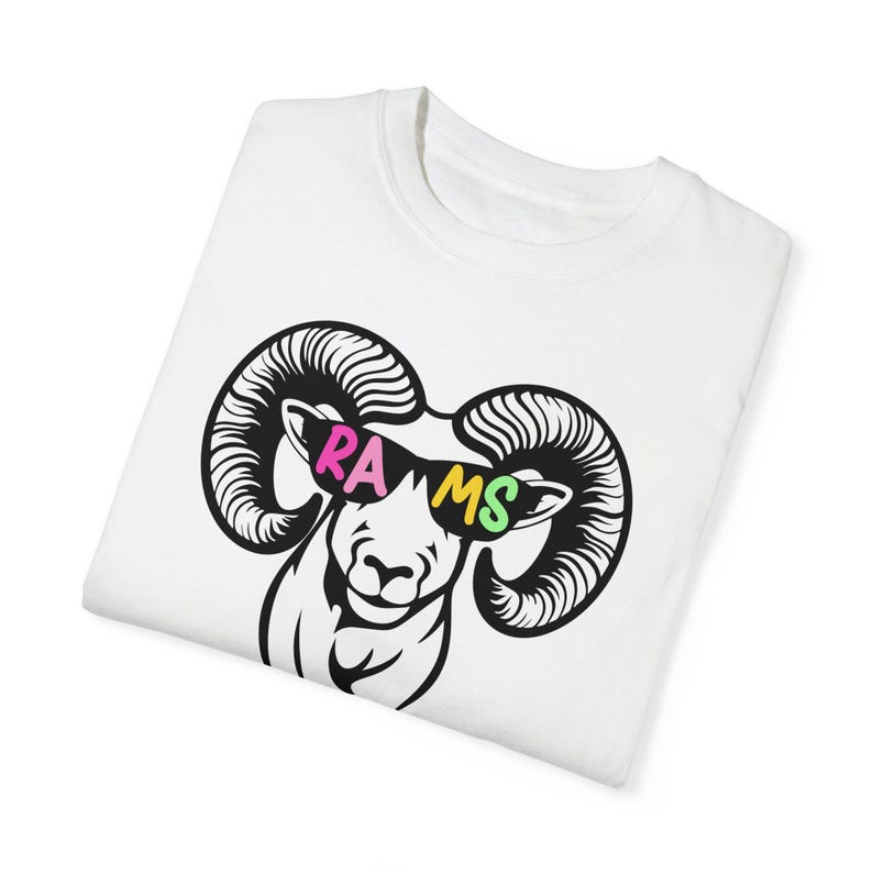 Colorful Letter Sunglasses Rams Mascot School Spirit Shirt Teacher ...