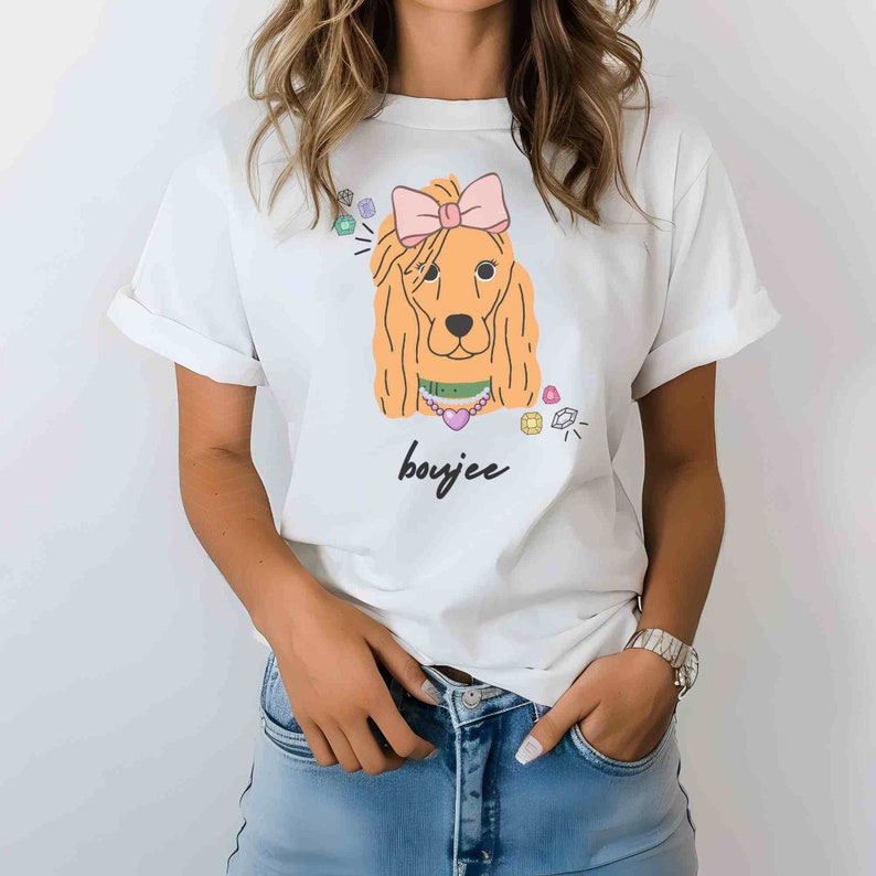 Boujee Funny Gen-z Slang Cute Dog Adult T-shirt - Etsy