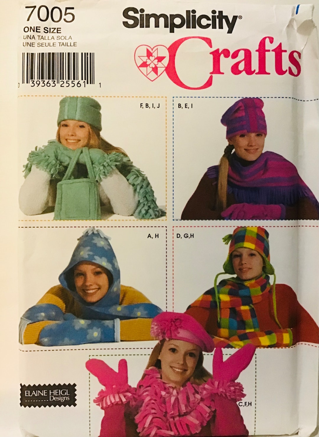 Sewing Pattern Simplicity 7005 Women’s Fleece Accessories Beret Hat ...
