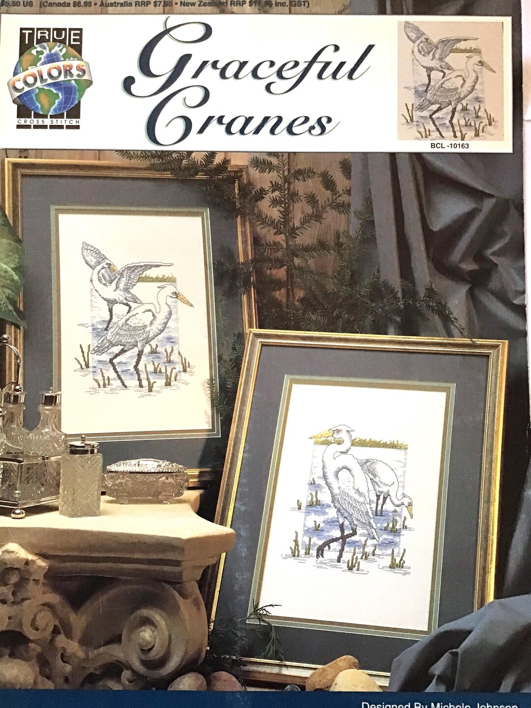 True Colors Cross Stitch Pattern Chart - Graceful Cranes - 2 Charts ...