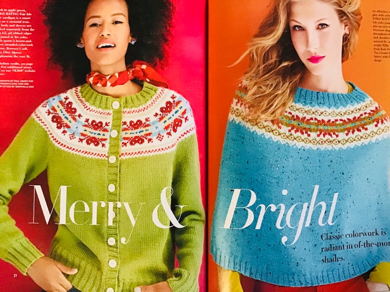 Vogue Knitting Pattern Magazine Holiday 2014 Women’s Poncho Hat Scarf ...