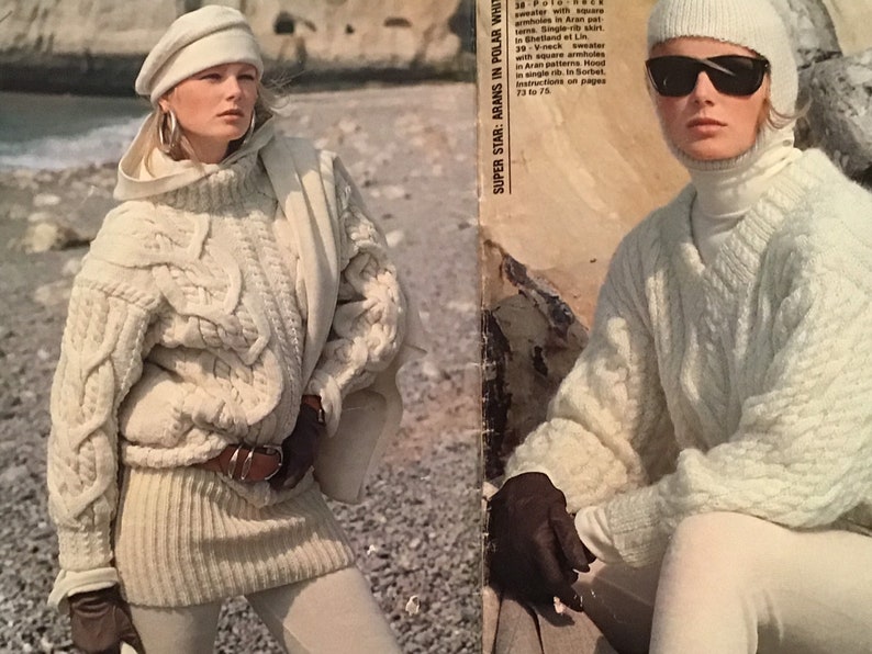 Knitting Pattern Pingouin Magazine No. 76 Womens Aran | Etsy