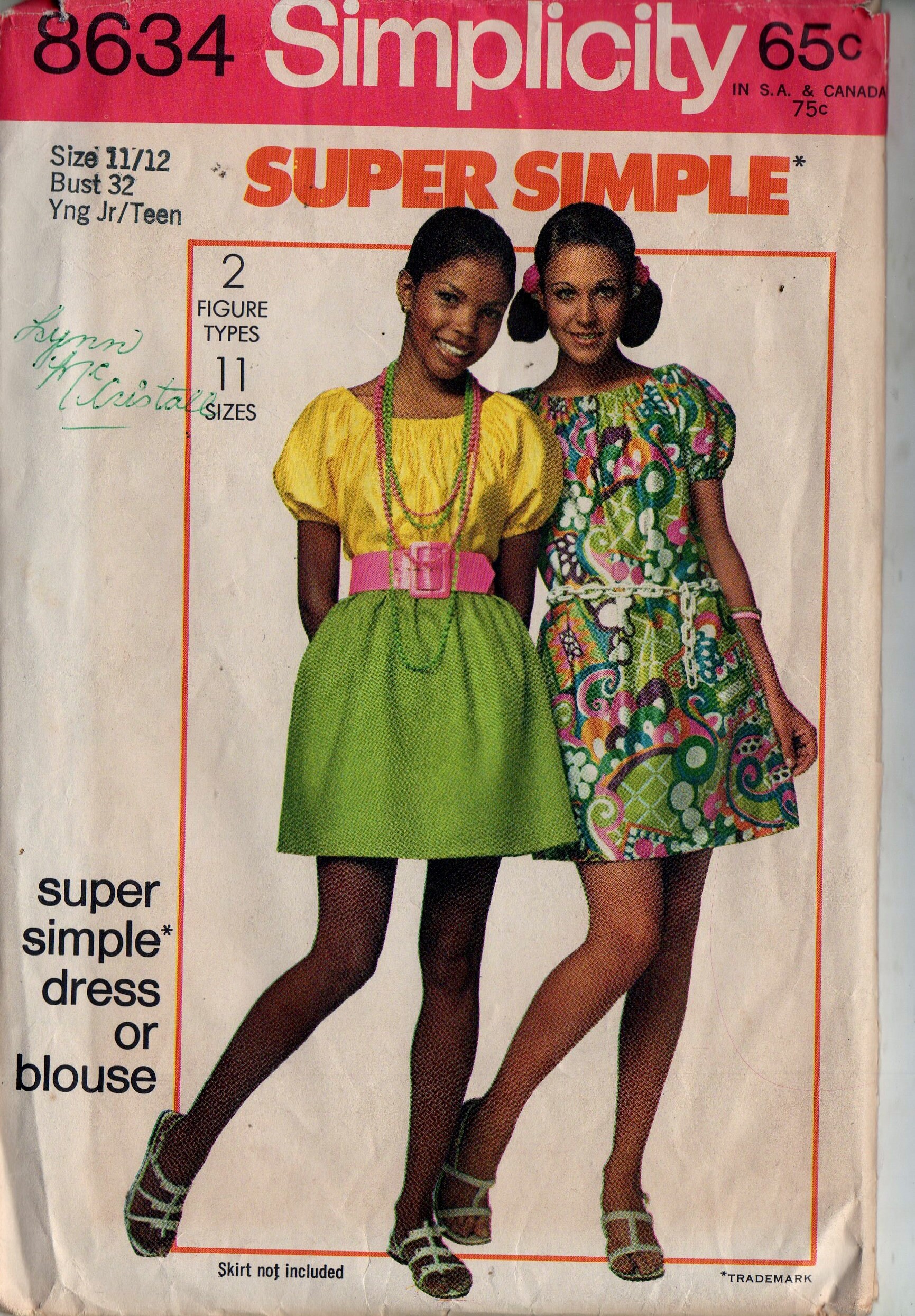Vintage 1969 Simplicity Sewing Pattern 8634 Misses Super - Etsy