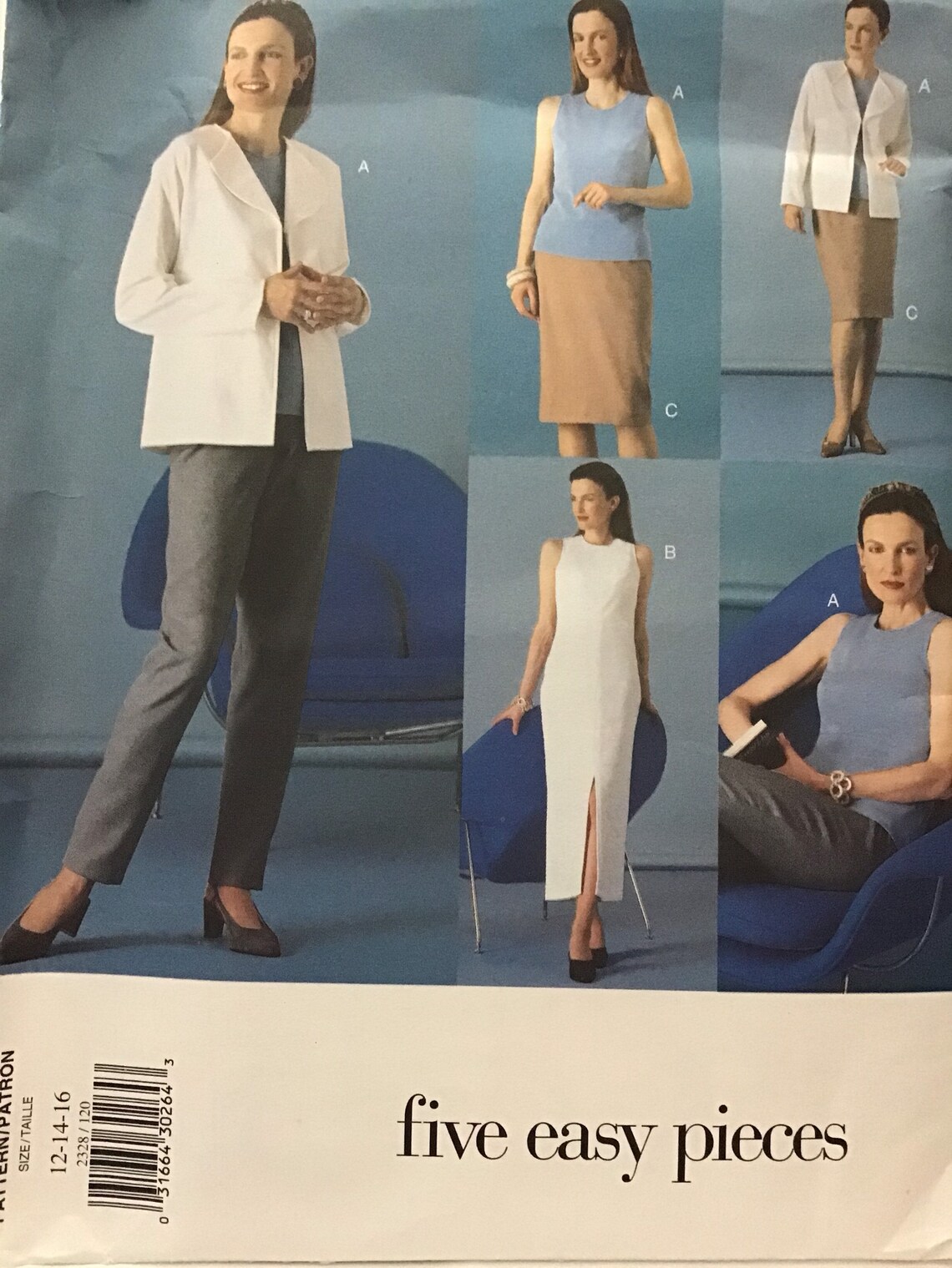 Sewing Pattern Vogue 2328 Women's Loose-fitting Jacket, Dress, Top ...