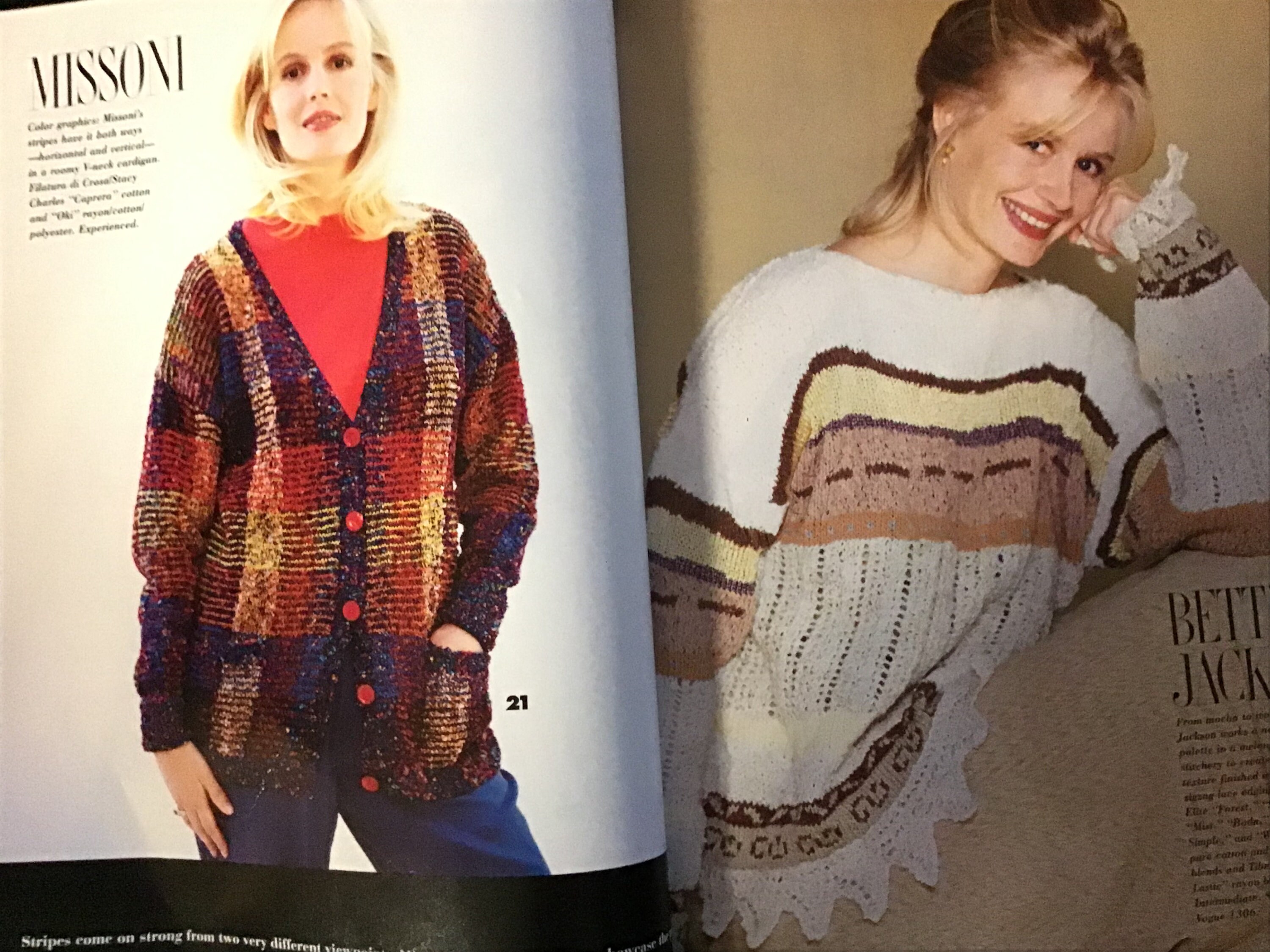 Vogue Knitting International Magazine Pattern Spring Summer 1994 - Folk ...