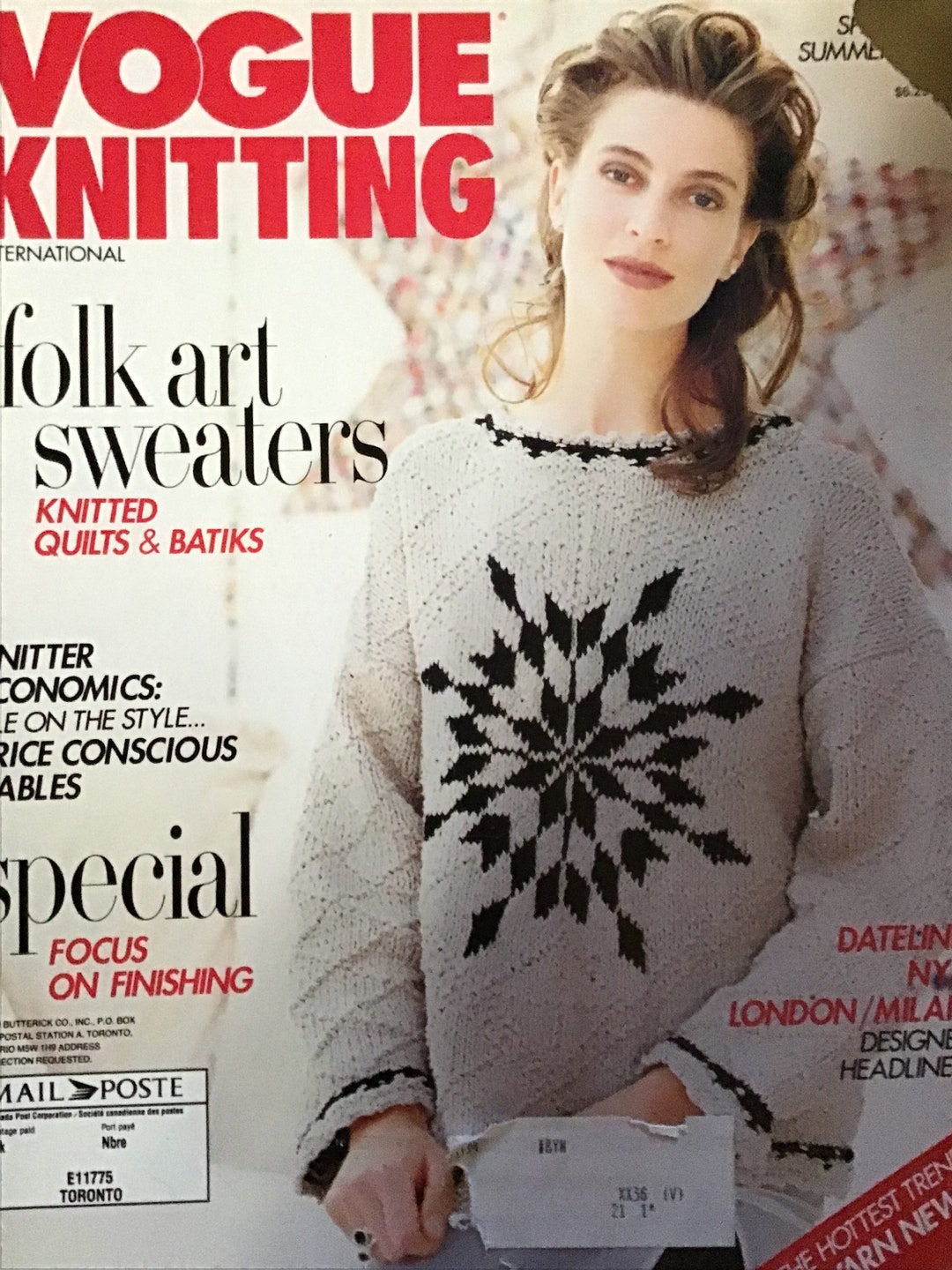 Vogue Knitting International Magazine Pattern Spring Summer 1994 - Folk ...