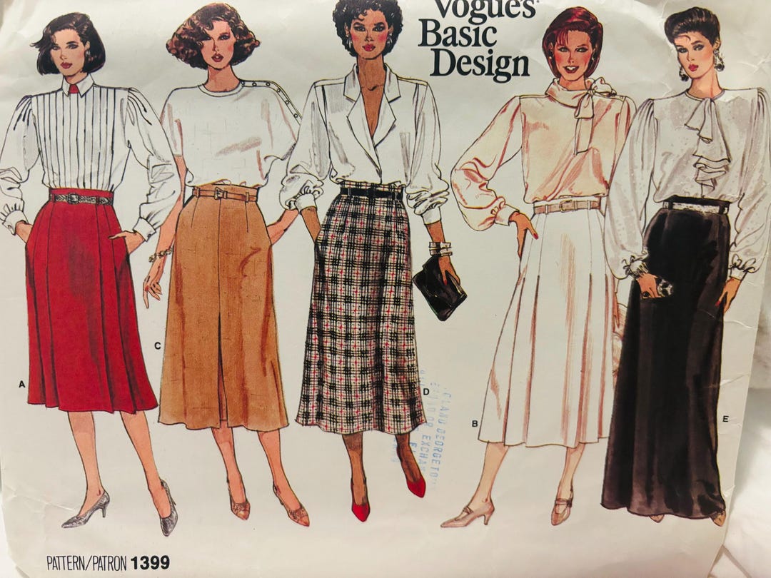 Sewing Pattern Vogue 1399 Women’s A-line Slightly Flared Skirt - Size ...