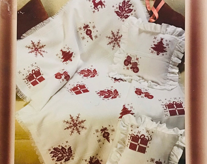 Cross Stitch Pattern Needleworker’s Delight Christmas Redwork J028 ...