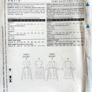 Sewing Pattern Vogue 8379 Women’s Wrap Front Dress - Size 6-8-10-12-14 ...