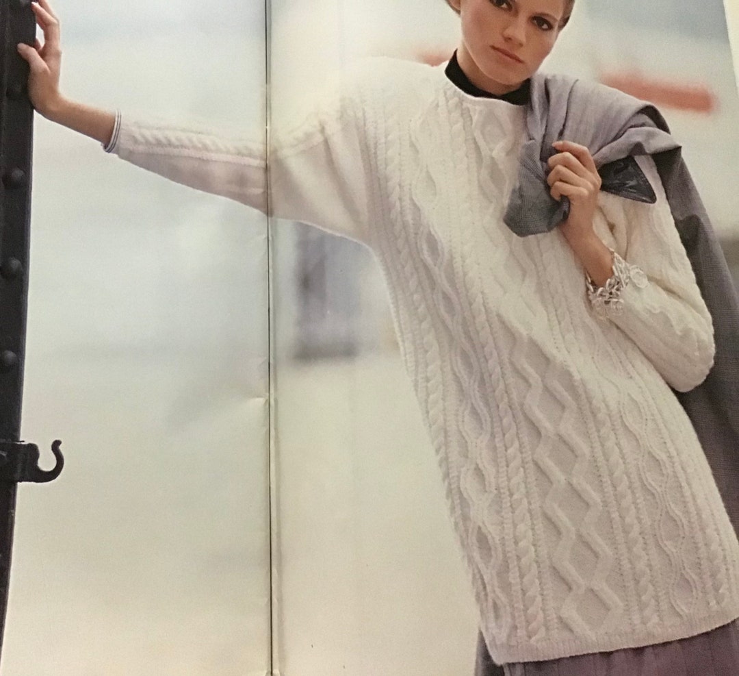 Knitting Pattern Pingouin Magazine No. 111 Women’s Aran Sweater ...