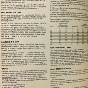 Knitting Pattern - White Buffalo - Mens’ Womens’ Cardigan Size 30-32-34 ...