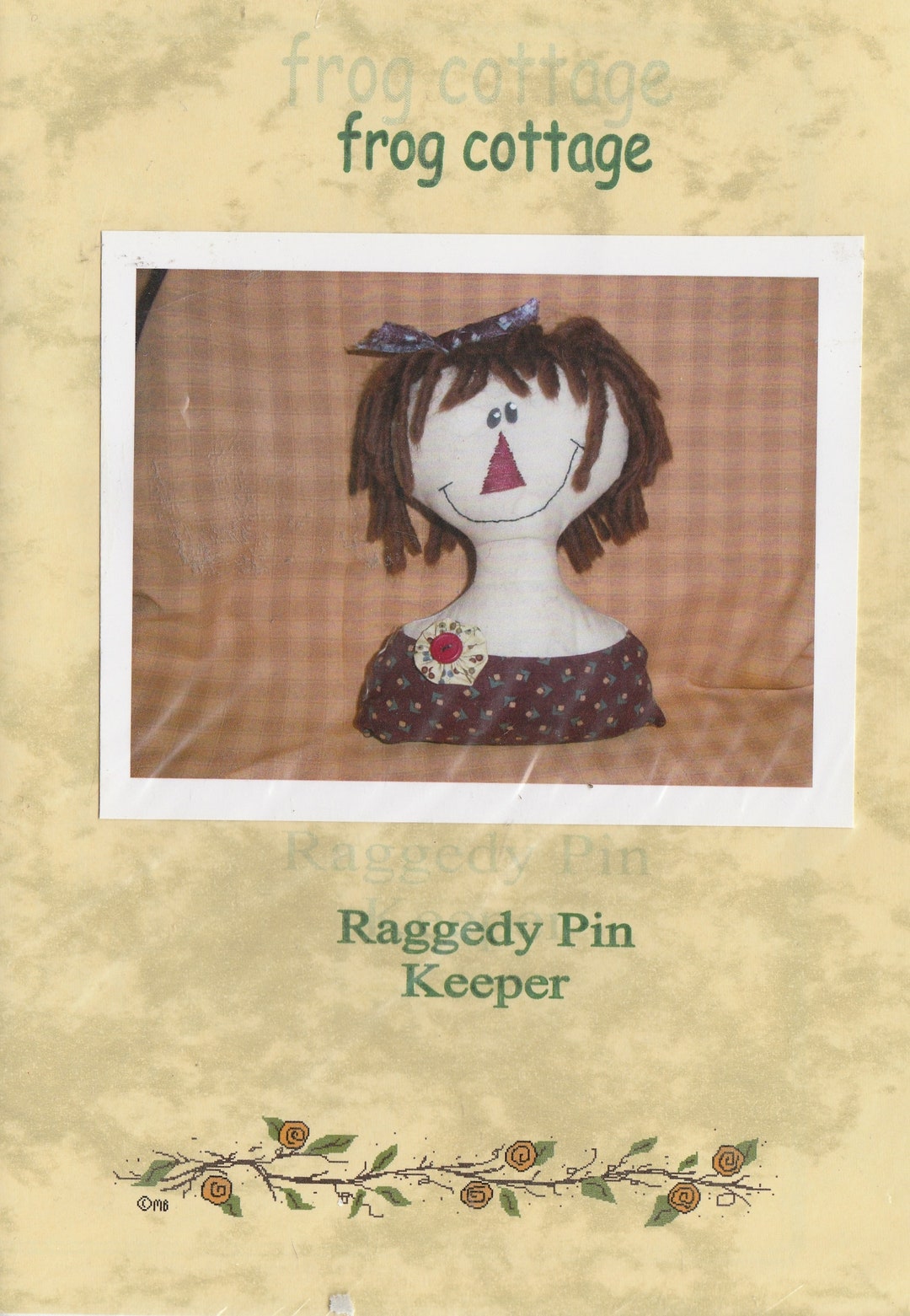 Frog Cottage Sewing Pattern - Raggedy Pin Keep Cushion - Approx Size 9 ...