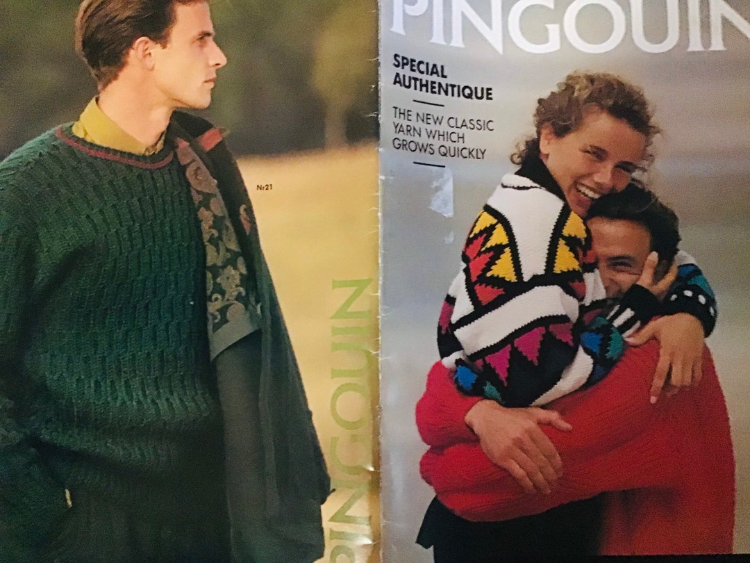 Knitting Pattern Pingouin Magazine Mens Women’s Cardigan Cable Sweater ...