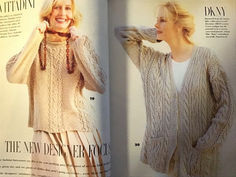 Vogue Knitting International Magazine Pattern Spring Summer 1994 - Folk ...