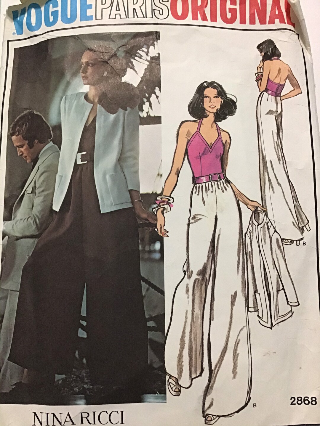 Vtg Sewing Pattern Vogue 2868 Paris Original Women's Evening Wide ...