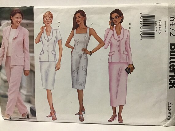Butterick 6543 Sewing Pattern Women’s Loose-Fitting Jacket Skirt and ...