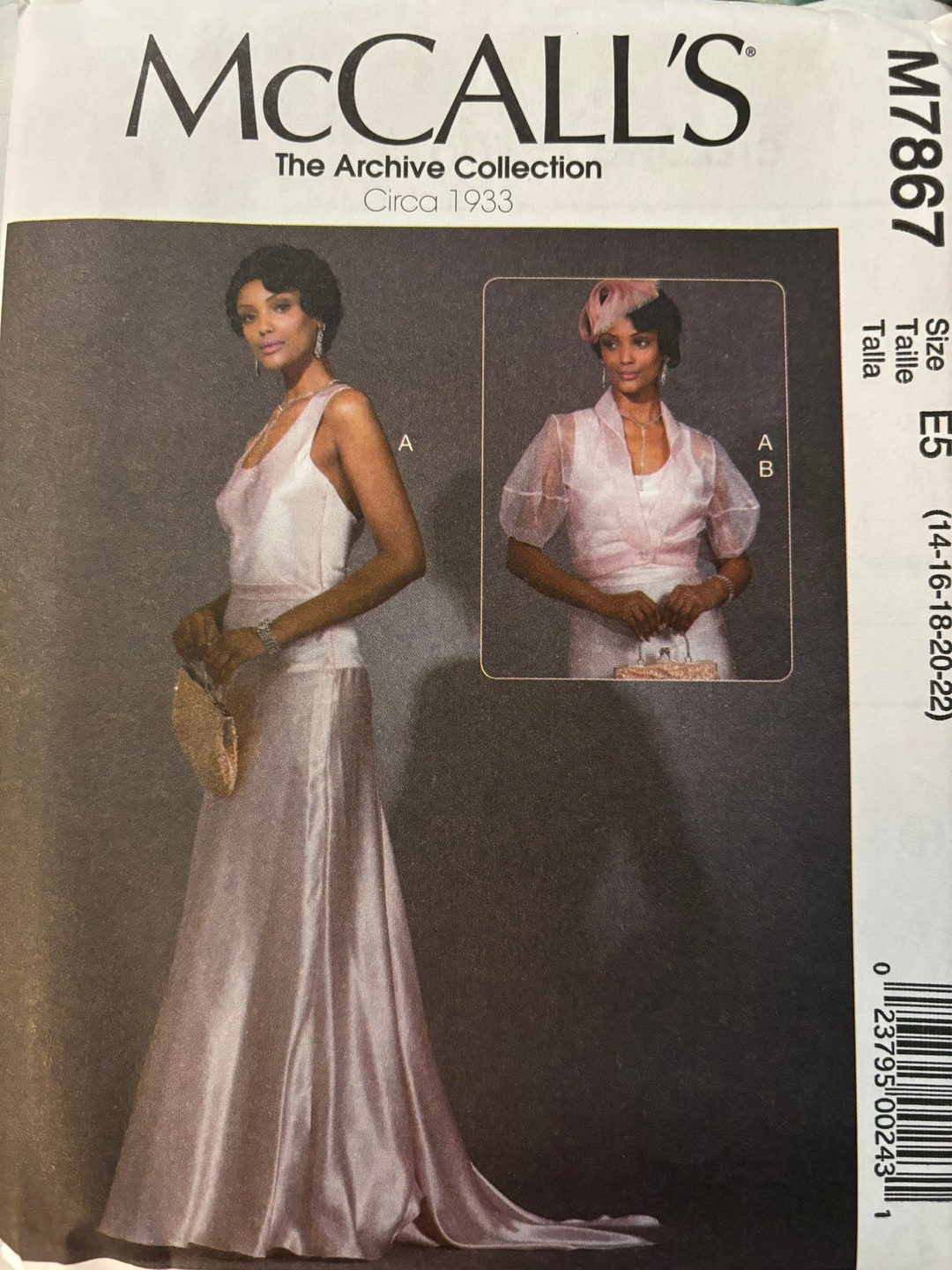 Sewing Pattern Mccall’s 7867 Circa 1933 Women’s Evening Dress & Jacket ...