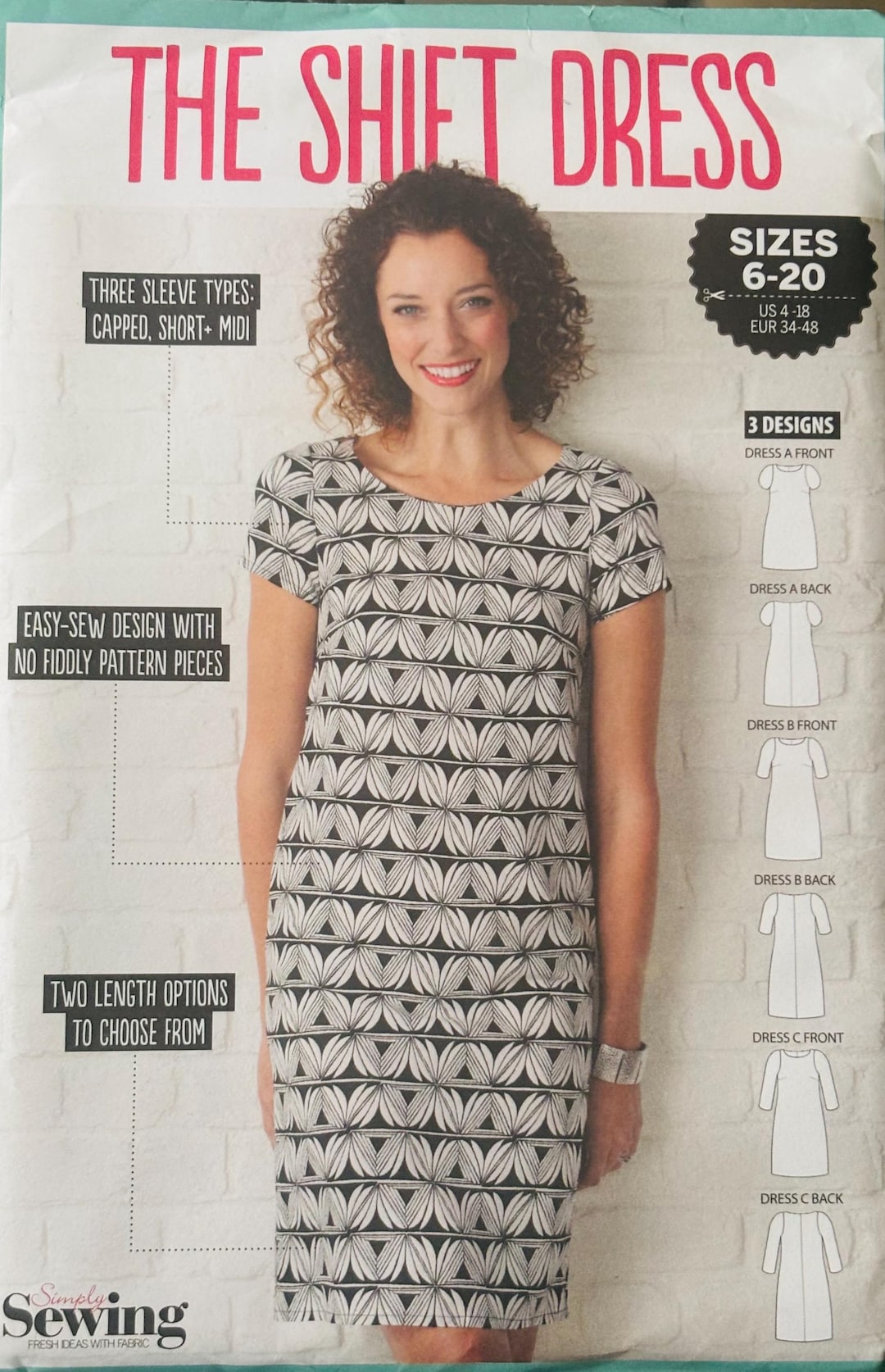 Sewing Pattern Simply Sewing the Shift Dress - Women’s Dress - Sz 6-20 ...