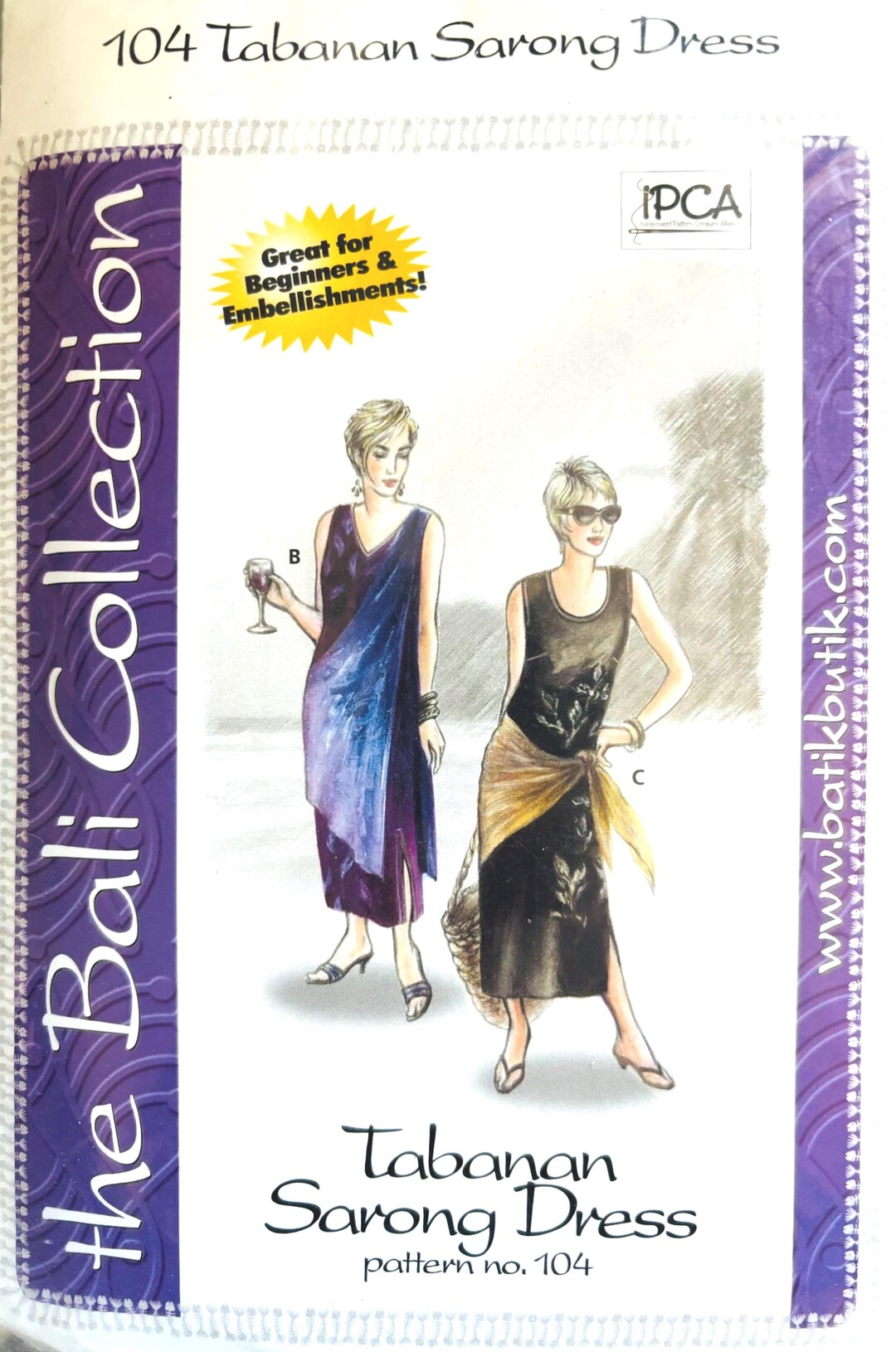 Sewing Pattern the Bali Collection Pattern No. 104 Women’s Tabanan ...