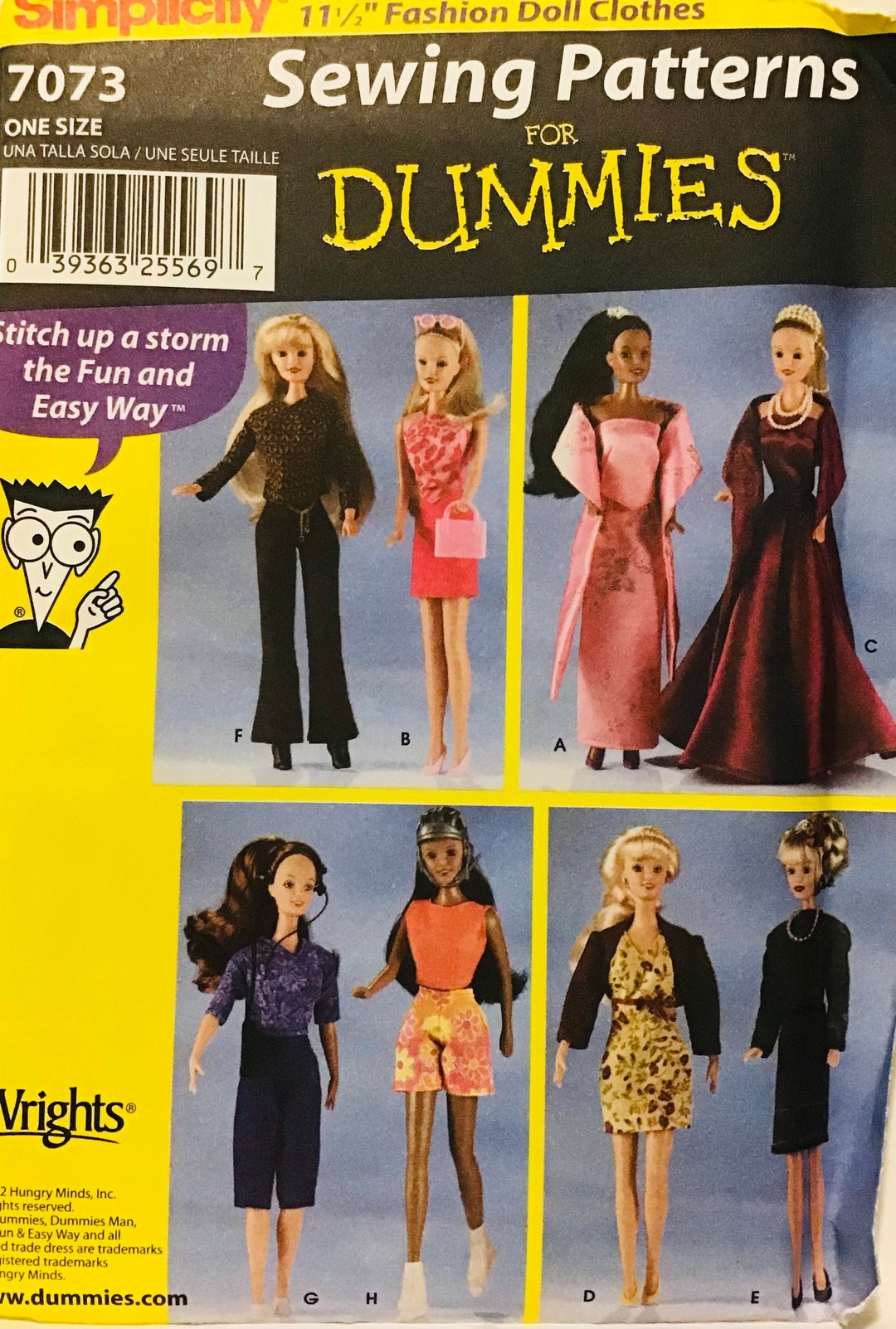 Sewing Pattern Simplicity 7073 Sewing Pattern for Dummies 11 1/2" (29 ...